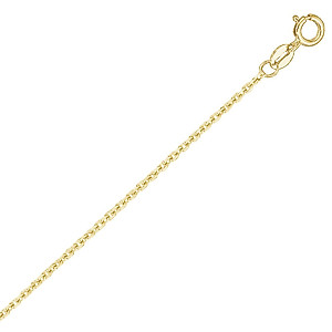 Ritastephens 14k Yellow Gold Cable Link Adjustable Chain Necklace 13" to 15" Inches