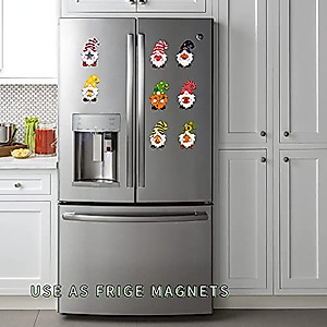 LittleFox 3D Gnome Interchangeable Seasonal Welcome Sign (Upgrade Designed) DIY with 8pcs Detachable Magnet Holiday Icons, Great for Rustic Farmhouse Decor or Housewarming Gift.