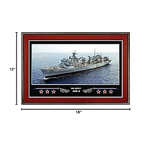 Navy Emporium USS Supply AOE-6 Box Framed Canvas Art - Burgundy