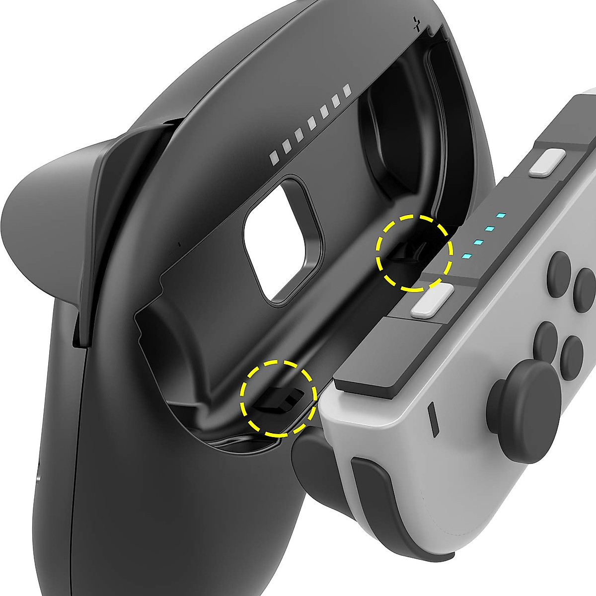 Steering Wheel Controller for Switch Joy Con - Racing Games Accessories Joy Con Controller Hand Grip for Mario Kart Parties, Black