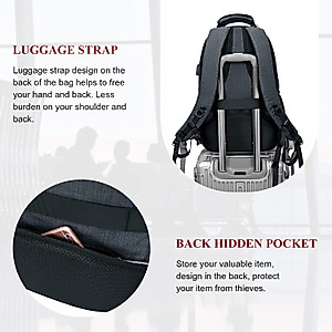 BOLANG Laptop Backpack for Men Women With USB Charging Port Business Work Travel Backpack Water Resistant College School Bookbag Fits 17 Inch Computer (8459 Purple )