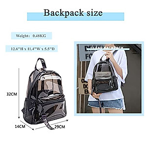 YJMKOI Clear Backpack for Girl-Boy Heavy-Duty Transparent School Bag Suitable for Study, Beach, Stadium, and Safe Travel