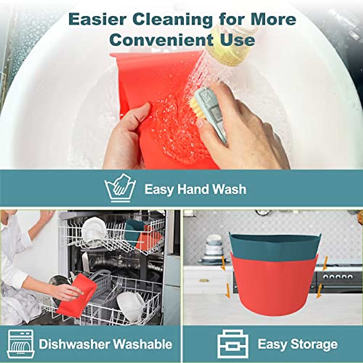 Dompion Silicone Slow Cooker Liners, Reusable 2 Divider Insert Fits for Crock-pot Oval 6 QT Slow Cooker, Dishwasher Safe, Easy Cleanup, Food-Grade BPA Free Cooking Liners for Most 6 QT Slow Cooker