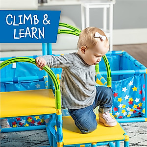 Eezy Peezy Active Play 3 in 1 Jungle Gym PlaySet – Includes Slide, Ball Pit, & Toss Target with 50 Colorful Balls