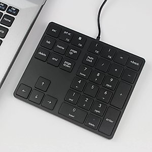 Qisan Numeric Keypad 34 Keys (30%) Mini Multifunctional Wired Number Keypad Black Magicforce | Number Pad for Laptop | Gaming Keypad for Pc | Laptop Accessories | Keypad for Computer-Black Magicforce