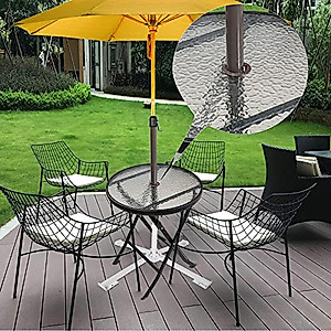 SUQ I OME 2 Sets 2 inch Outdoor Patio Parasol Umbrella Hole Ring Plug and Cap Set, for Parasol Umbrella Table Hole Cover Insert(Brown)