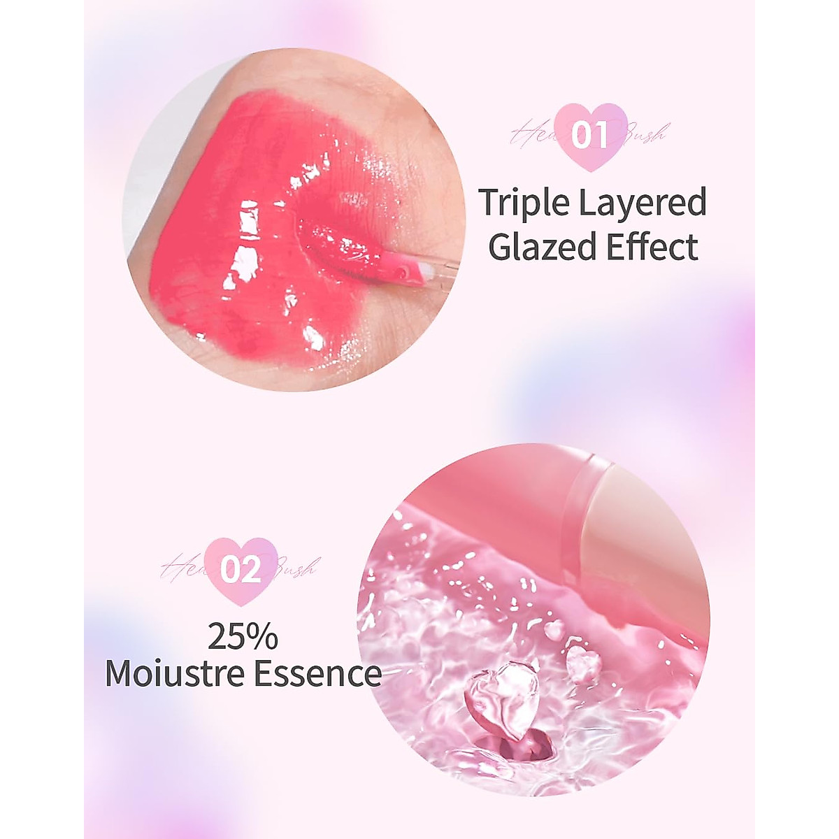 HOLIKA HOLIKA Heart Crush Bare Glaze Tint - K-Beauty Girlish & Juicy Color Lip Tint with Moisture Essence, Long-Lasting Moisture & High Shine, 0.1 fl.oz. (05 SWISH)