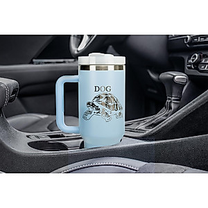 100 North Turtle Dog Elden Meme Ring Video Game Wrap-Around 40 Oz. Stainless Steel Water Bottle Coffee Mug, Spill & Leak Resistant, Travel Tumbler with Handle, Lid & Straw, Black