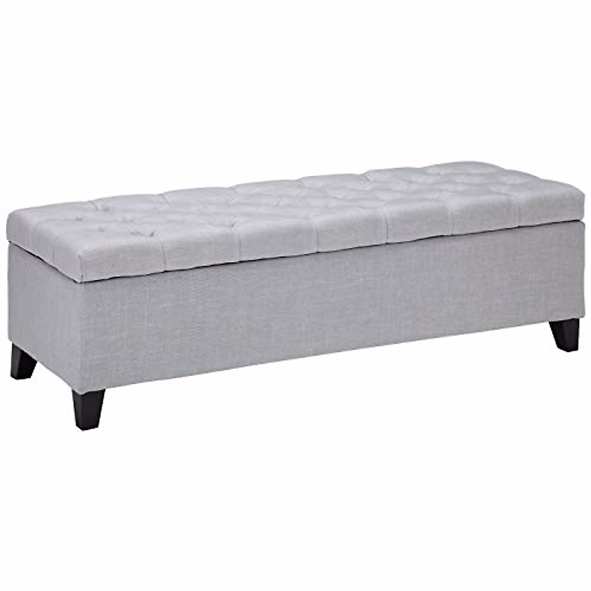 Christopher Knight Home Ottilie Fabric Storage Ottoman, Light Grey 17.50”D x 51.25”W x 17.43”H