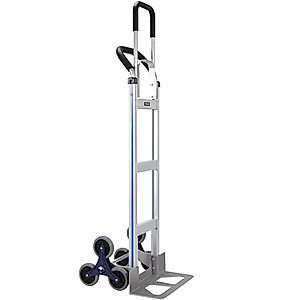 VEVOR Stair Climbing Cart, 550 lbs Load Capacity, Aluminum Hand Truck Dolly with Dual Handles, Integrated Frame & Nonslip Rubber Wheels, Multipurpose Stair Climber for Warehouse Shopping Airport