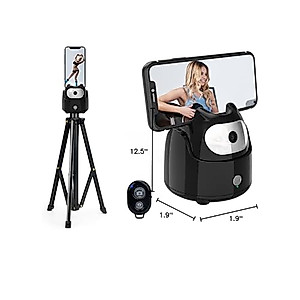 Auto Face Tracking Tripod 360 ° Rotation,Smart Face Motion Tracking Tripod,Selfie Cell Phone Holder Camera Stand,No App Required, for Tiktok, Video Recording Vlog,Live Streaming, YouTube