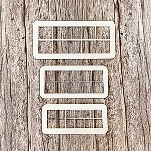 Clever Monster Square Cookie Cutter Set, Geometric Multicutter Square Cake Fondant Cutter, 3 Size Square Biscuit Cutters Cake Decorating