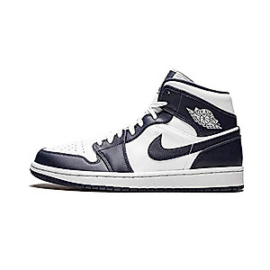 Jordan Air 1 Mid (White/Metallic Gold-Obsidian 10)