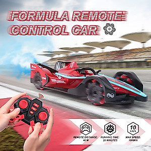 JELOSO F1 Fast RC Drift Car, Hobby Remote Control Car LED Lights 4WD 2.4GHz 360°Rotating RC Race Sport Stunt Car, High Speed Formula 1 Model Vehicle Cool Toys Birthday Gifts for Kids Boys Age of 6-12