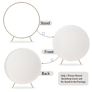 7.2ft Ivory Round Backdrop Cover Suitable for 7ft/7.2ft Circle Stand Polyester Iovry Birthday Party Wedding Photography Circle Arch Backdrop Cover