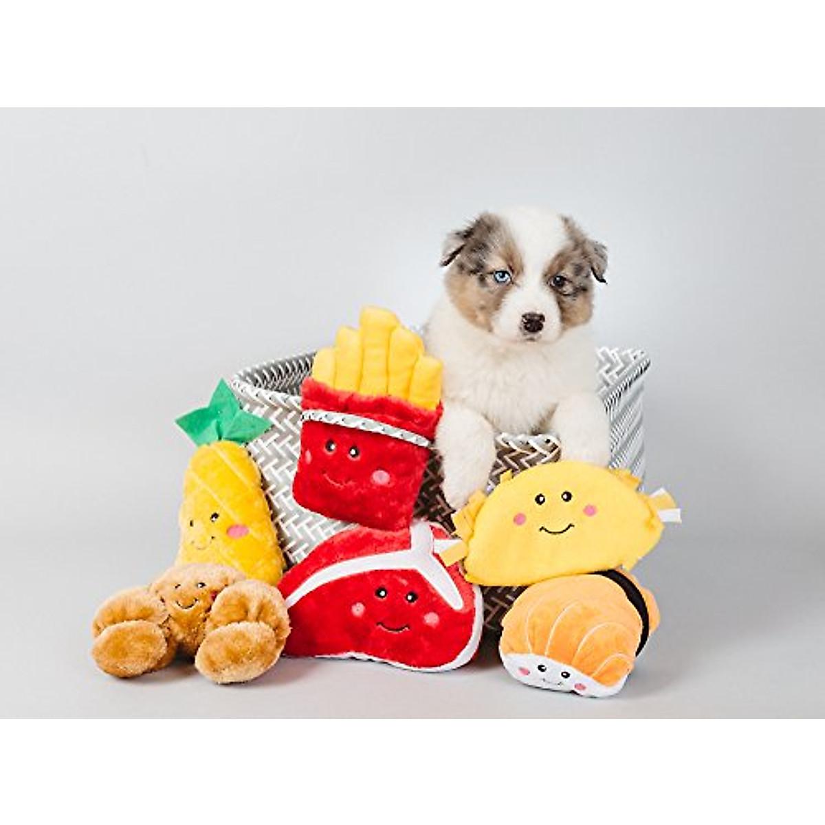 ZippyPaws NomNomz, Tasty Taco - Plush Squeaky Dog Toys for Small & Medium Dogs, Food Shaped Puppy Toys with Squeakers, Food Themed Toys for Small & Medium Dog Breeds