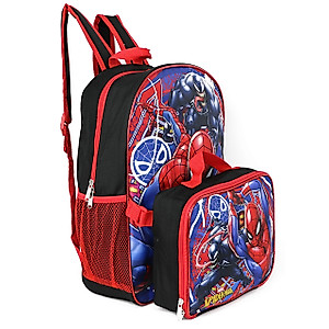 Ruz Spiderman Boys 16 Inch Backpack (Red-Blue)