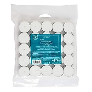 Hosley Unscented Tea Lights Candles in Bulk | 200 White Long Lasting Tea Light Candles | Mini Votive Tealight Candle for Home Restaurants Shabbat Church Weddings Romantic Moments Party Spa Meditation