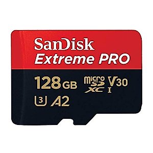 SanDisk 128GB Micro SDXC Memory Card Extreme Pro Works with GoPro Hero 8 Black, Max 360 Action Cam U3 V30 4K Class 10 (SDSQXCY-128G-GN6MA) Bundle with 1 Everything But Stromboli MicroSD Card Reader