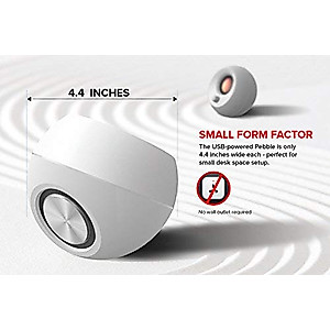 Creative Pebble 2.0 USB-Powered Desktop Speakers with Far-Field Drivers and Passive Radiators for PCs and Laptops (White)