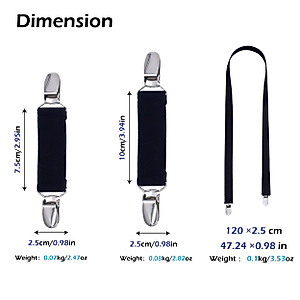 TRIWONDER Mitten Clips for Toddlers Kids Gloves Clips Adults Dress Clips Back Cinch Suspender Sweater Cardigan Shawl Boot Hat Clip for Travel (Black, 7.5cmx2-10cmx1-120cmx1)