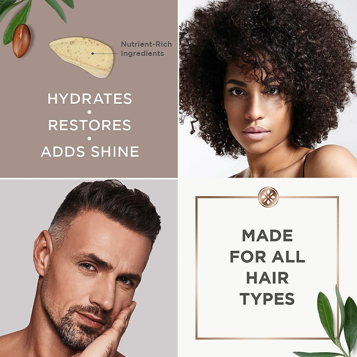 Argan Magic Intensive Hair Oil - Restores Manageability and Elasticity | Adds Shine and Gloss | Controls Frizz | Made in USA, Paraben Free, Cruelty Free (4 oz)