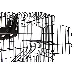 Homey PET INC Folding Wire Cat Ferret Habitat Crate with Casters,Tray and Hammock