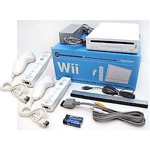 Nintendo Wii Video Game System 2-REMOTE, 2-NUNCHUK Bundle RVL-001 GameCube Family Console WHITE