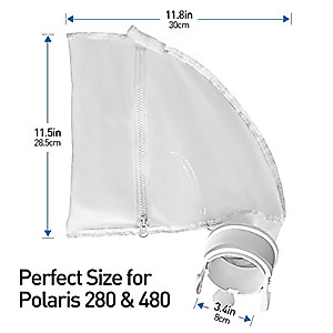JamBer Nylon Mesh K13 Pool Cleaner Bags,Bag Zipper Replacement for Polaris 280 & 480 Pool Cleaner All Purpose Filter Bag for 280 Polaris Replacement Bags,Pool Cleaner Replacement Part K16, 2 Pack