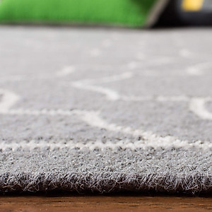 SAFAVIEH Dhurries Collection 8' x 10' Grey/Ivory DHU625B Handmade Flatweave Premium Wool Area Rug