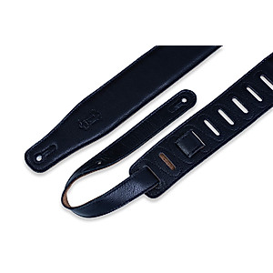 Levy's Leathers 2.5" Extra-Long and Padded Garment Leather Guitar Strap; Adjustable 37" - 63"| Black (M26GF-XL-BLK)