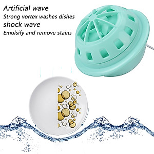Dishwasher, Mini Portable Single Dish Automatic Washer USB‑Powered with Suction Cup for Kitchen for Restaurant(green)