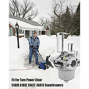 NTSUMI 136-7931 127-9053 Carburetor Fit for Toro Power Clear 518ZR 518ZE 38472 38473 Powerlite 38274 Snowthrowers Replace 127-9352