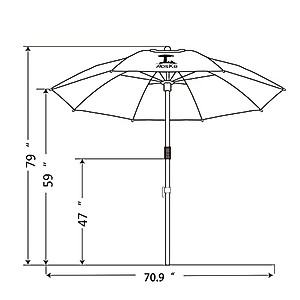 AosKe Beach Umbrella UV 50+,Umbrella with Sand Anchor & Tilt Aluminum Pole, Outdoor Sunshade umbrella with handbag, Portable Beach Umbrella with Carry Bag for Beach Patio Garden Outdoor- Orange