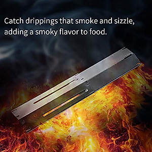 Outspark Universal Heat Plate Shield, Heat Tent, Flavorizer Bar, Burner Cover, Flame Tamer Replacement Parts for Gas Grill,Adjustable Extends from 11.75" up to 21",4 Pack,Porcelain Steel