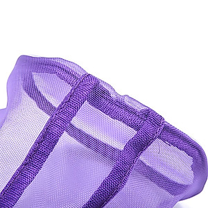 Hilitand Mesh Bag Lightweight Portable Yarn Wool Bag, Knitting Crochet Thread Storage Organizer Tote 12.2x5.3inch/5.1x5.1inch(Purple L)