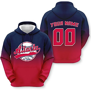 Kcivooh City Hoodie Custom baseball Sweatshirt Personalized Sweatshirt Design Any Name And Number for Baseball fans