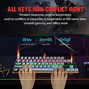 Pasotim V800 Mechanical Keyboard 68 -Color RGB Multiple Backlit Gaming Wired Keyboard Blue Axis