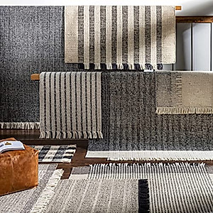 Hauteloom Barraute Hallway, Kitchen Runner Rug - Cottage - Black, Gray, Beige - 2'6" x 8'