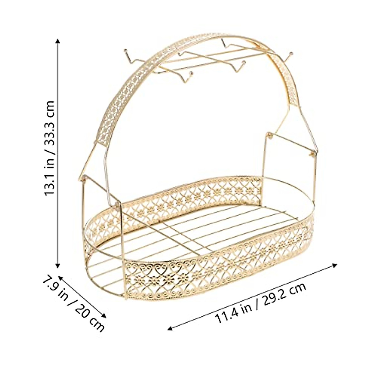 CALLARON Iron Cup Holder Coffee Cup Rack Metal Cup Rack European Style Tea Cup Holder for Cafe Home (Golden)