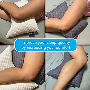 Sidney Sleep Mini Travel Size Neck Pillow - Knee Pillow - Back Lumbar Support - Curved Travel Pillow - 14 x 19 Inches - Adjustable Loft - Washable - Drawstring Backpack Included