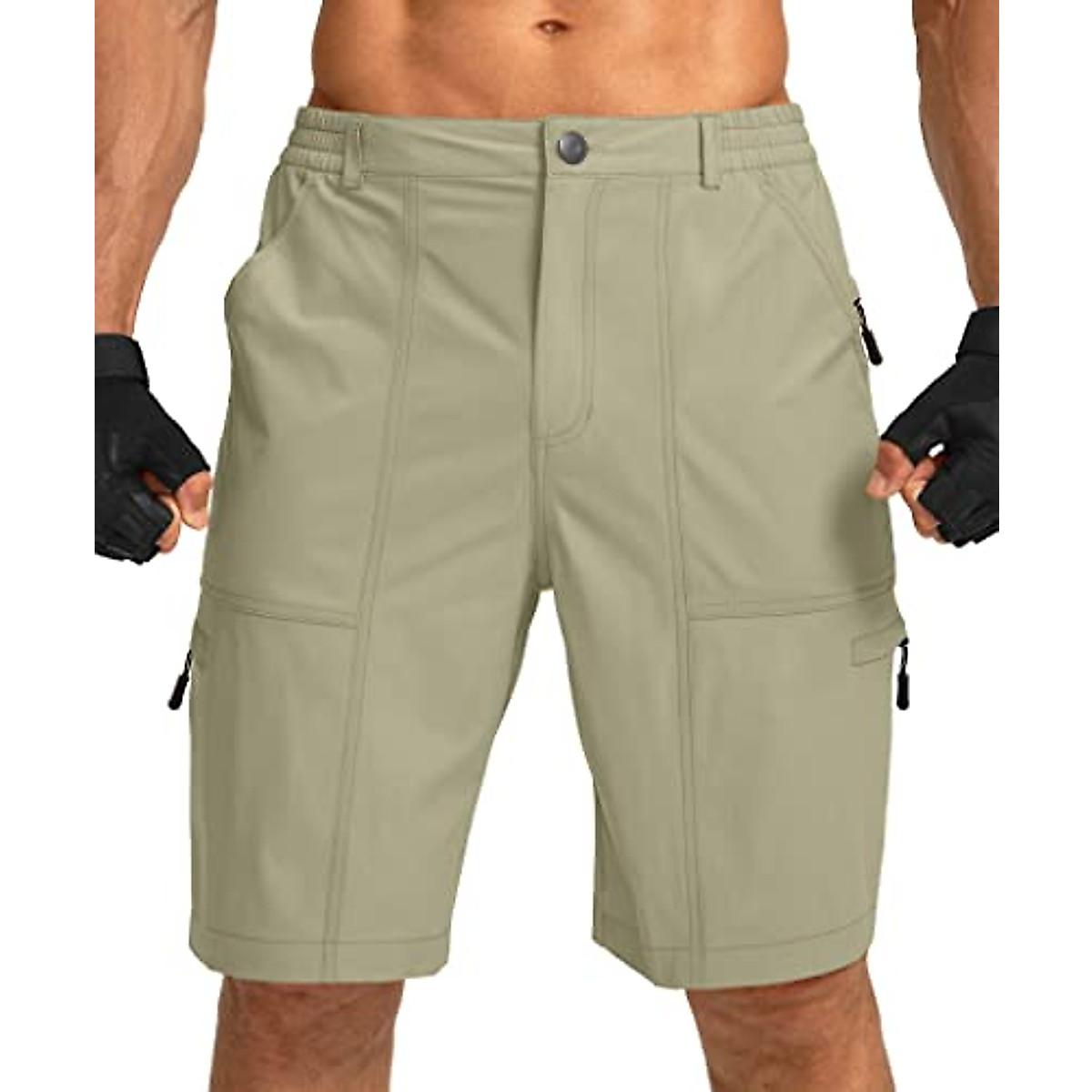 Viodia Men's Hiking Cargo Shorts with 6 Pockets Quick Dry Lightweight Stretch Shorts for Men Outdoor Fishing Golf Shorts