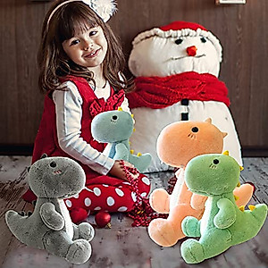 Cartoon Stuffed Animal Dinosaur Plush Toy Soft Dinosaur Plush Doll Toy Cute Furry Stuffed Dolls Hugging Pillow Sleeping Comfort Cushion Home Sofa Bedroom Decor Birthday Gift for Adults Kids Gray 25CM