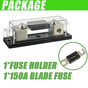 SIGANDG 1/0 or 4 Gauge AWG Inline ANL Fuse Holder with 150 Amp Fuse