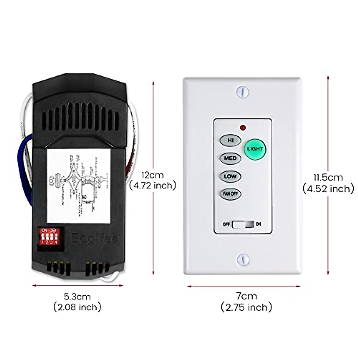 Universal UC9050T Ceiling Fan Wall Remote Control Kits with Adjustable 3 Speed,Light Dimmer, Compatible with Hampton Bay Harbor Breeze Hunter