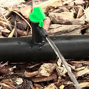 100 Pack 4 GPH Flag Irrigation Dripper Emitter 16L/H Garden Irrigation Drip Emitters Irrigation Emitter Flag Dripper Drip Irrigation Connect 4mm/7mm Hose for Home Garden Trees Herbs (Green)