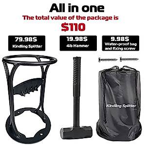 Kindling Cracker Wood Splitter, Log Splitter, Firewood Kindling Splitter, Firewood Cutter Safe & Easy Manual Log Kindling Splitter for Home Campsite