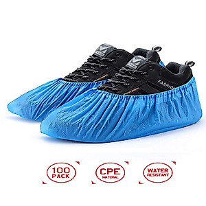 100 Pack Shoe Covers, Disposable Shoe & Boot Covers Waterproof Slip Resistant Non Slip, Durable Boot&Shoes Cover