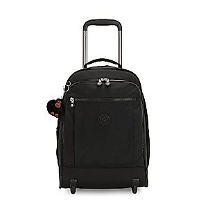 Kipling Women's Gaze Large Rolling, Durable, Wheeled Backpack with Adjustable Shoulder Straps, Nylon Book Bag, True Black