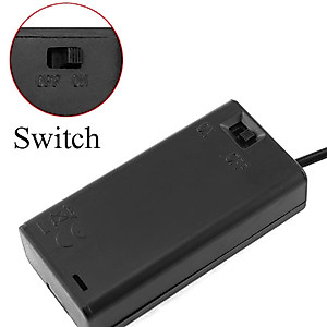DGZZI USB Female Socket 2 AA Battery Case Box Holder with ON-Off Switch and
